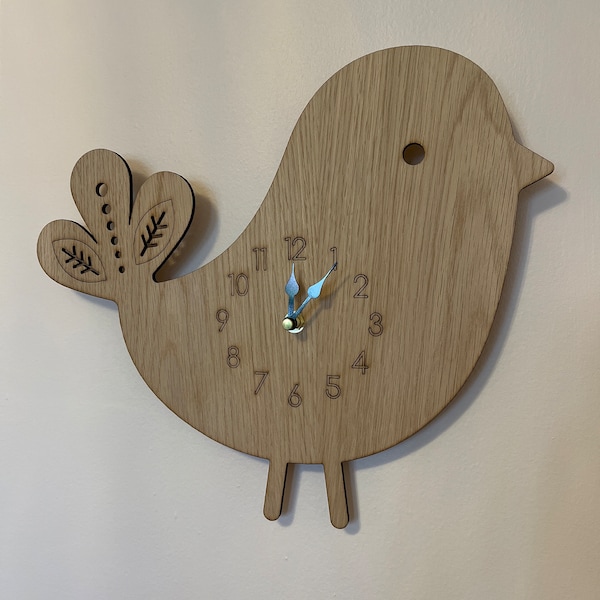 Personalised Wooden Bird Clock - Etsy