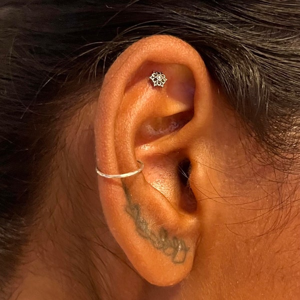 Conch Ring - Silver Conch Ring - Conch Hoop - Diamond Cut Conch ...