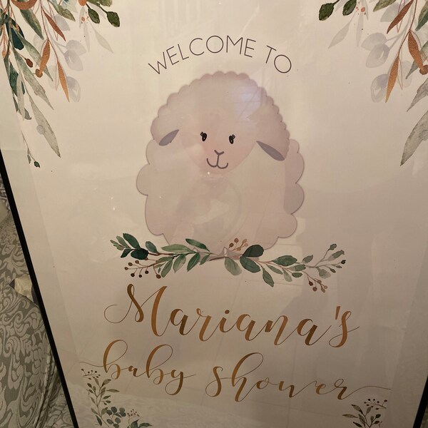 Little Lamb Welcome Sign, Little Lamb Baby Shower Welcome Sign, Little ...