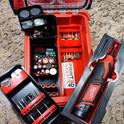 M12 Rotary Tool Ultimate Organization Inserts Kit Milwaukee PACKOUT Box ...