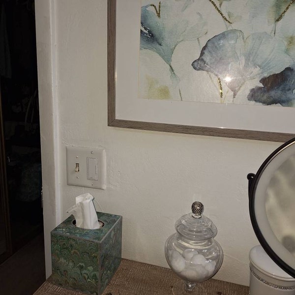 Aqua French Toile Tissue Box Cover - Etsy