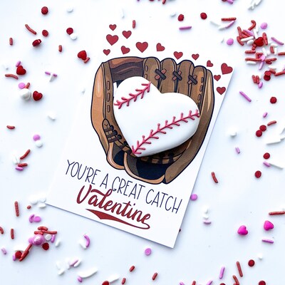 Valentines Printable Mini Cookie Card 3.5 X 5 you're a Great Catch ...
