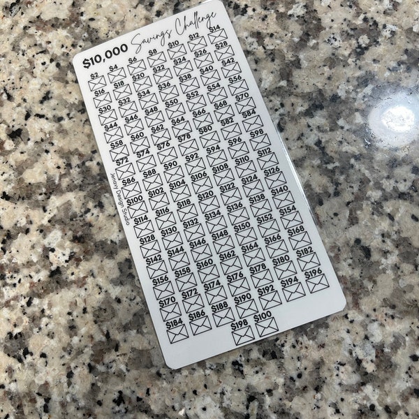 10K Total A6 100 Envelope Savings Challenge Dashboard Budget Binder ...