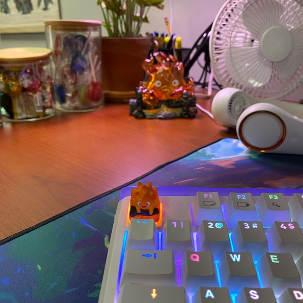 Glowing Fire Artisan Keycap, Fire Demon Anime Keycap, Anime Keycap ...
