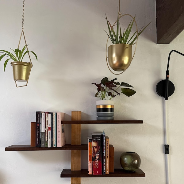 Wood Floating Shelf, Minimalist Shelves, Mid Century Modern, Art Deco ...
