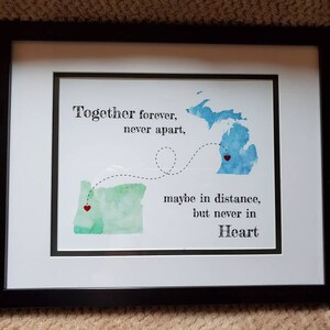 World Map. Together Forever Never Apart. Long Distance Gift. - Etsy