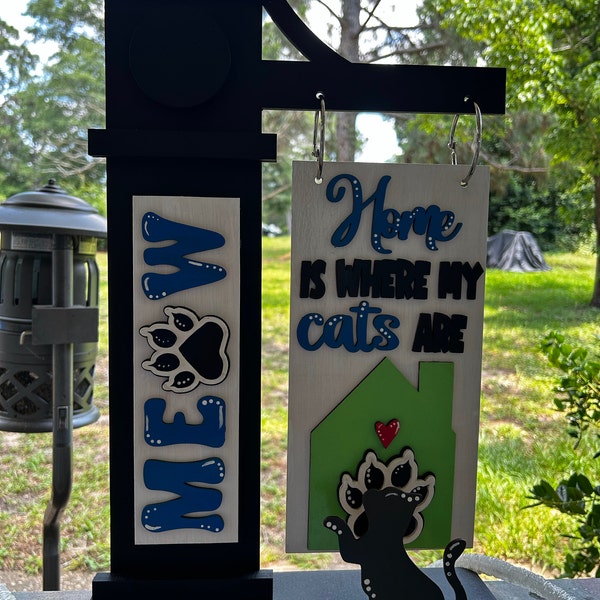 Cat Laser Cut Files, Cat Interchangeable Post Sign Laser Cut File, Cat ...