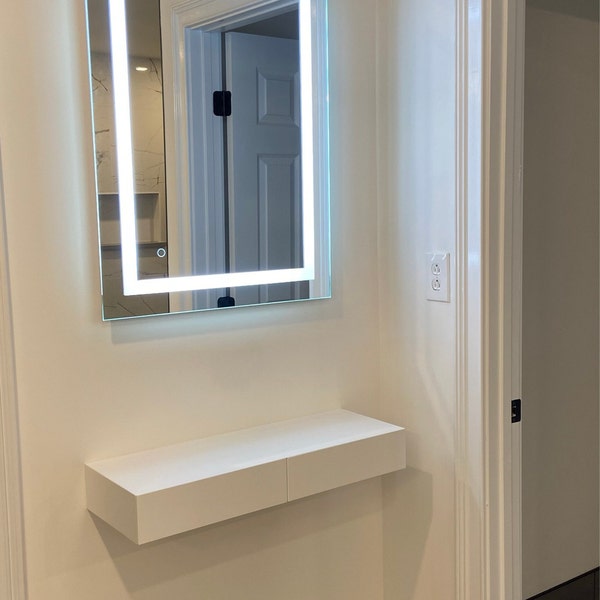 Minimalist White Floating Dressing Table / Vanity Shelf - Etsy
