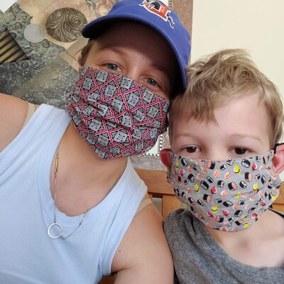 5 Pack Personal Face Mask Covering 100% Cotton Fabric Washable Reusable ...