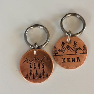 Tree Dog Tag, Pet ID Tag, Dog Tag, Personalized Dog Tag, Hand Stamped ...