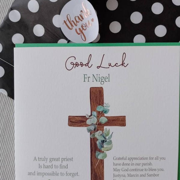 Thank You Priest Card, Thank You Pastor Card, Congratulations Priest ...