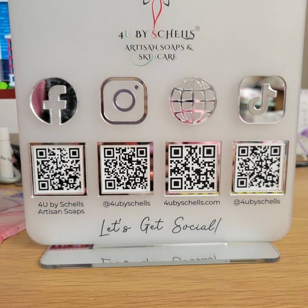 Multi QR Code Sign Payment Sign Social Media QR Code Sign Beauty Sign Business Sign Salon Sign ...