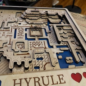 3D Hyrule Video Game Map Laser Cut Wood Multilayer Custom Decor ...