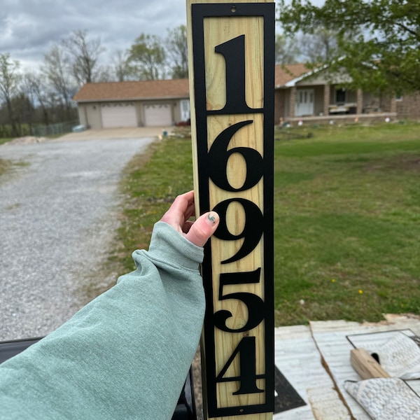 Vertical Address Plaque, Custom Metal Powder Coated Address Sign - Etsy