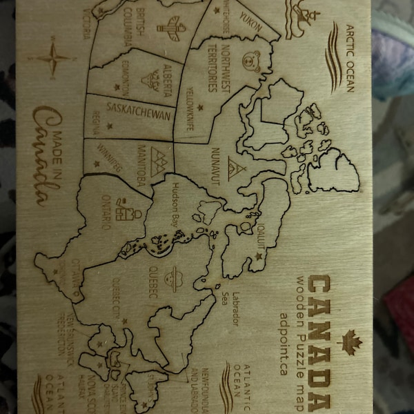 Personalized Wooden Map Puzzle of Canada - Etsy Canada
