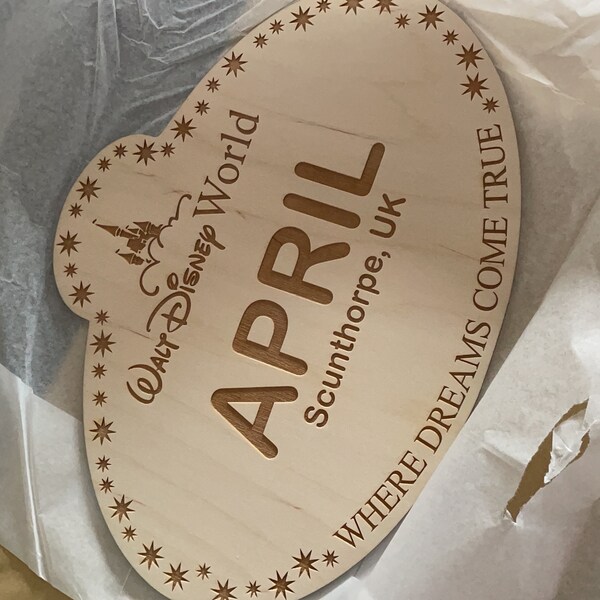 Wooden Plaque Inspired by Disney Cast Member Badges, Wooden Plaque ...