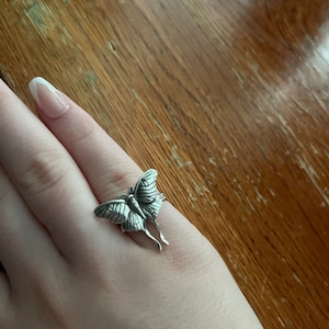 Luna Moth Ring, Moth Ring, Sterling Silver Ring, Silver Moth Ring, Luna ...