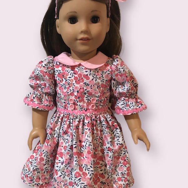 18" Doll Clothes Pattern, Vintage Look With Puffed Sleeves, Gathered ...