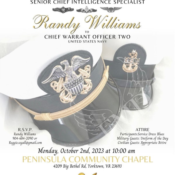 Covers From Chief commissioning Ceremony Invite Military Invitation ...