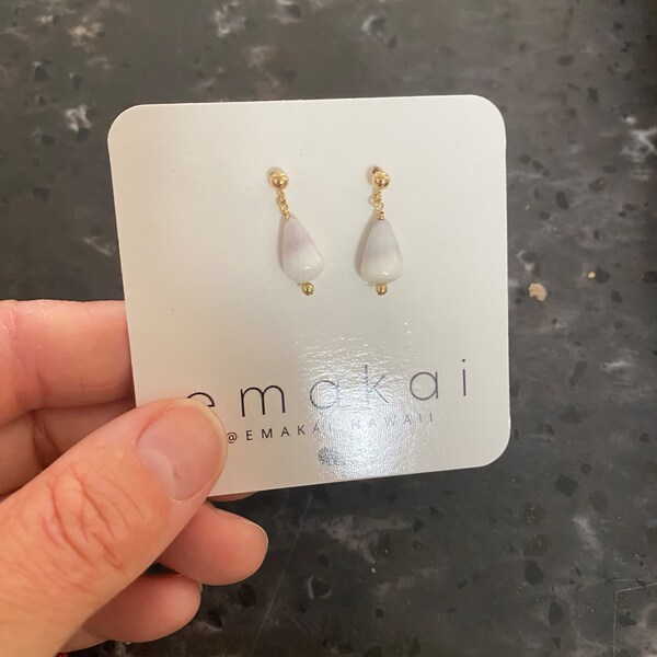 Charm Huggies, Interchangeable Shell, Tahitian Pearl, Pikake Charm ...