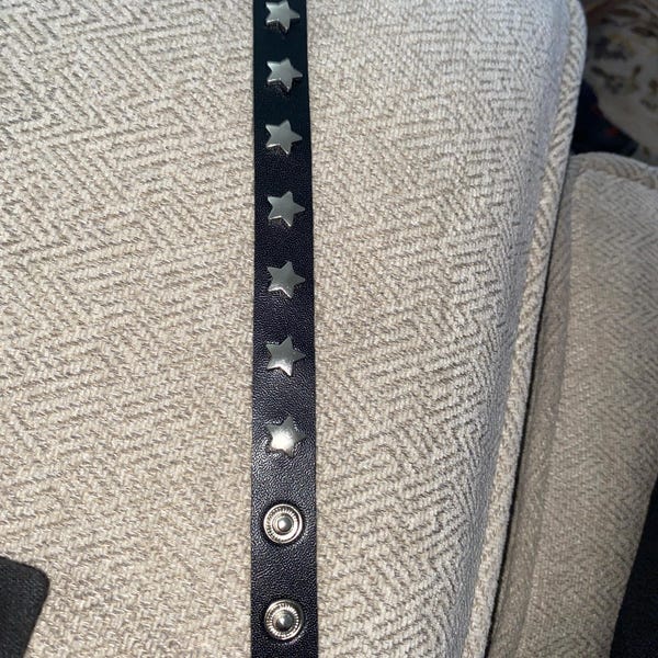 1 Row Star Stud Emo Goth Alt Faux Leather Cuff Wristband Bracelet - Etsy