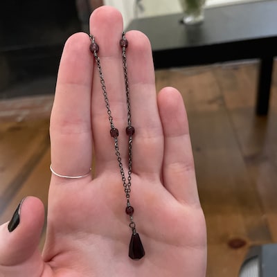 Red Crystal Pendant Necklace With Bead Accents Two Versions - Etsy