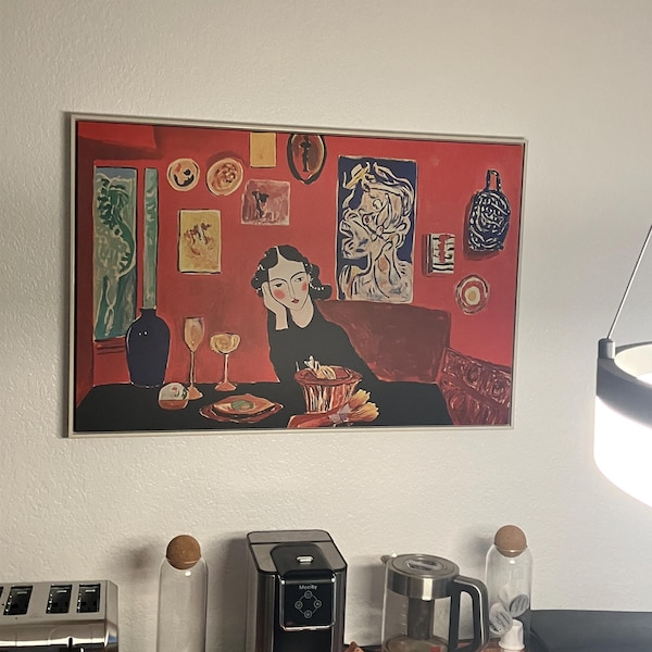The Red Art Print – Vintage Abstract Oil Painting Print, Mid Century ...