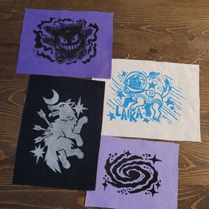 Sneaky Snake Linocut Linen Patch, Punk Patches, Block Print, Snek ...