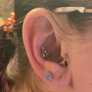 16G Bee Detailed Cartilage Piercing/ Various Post Bar Externally Thread ...