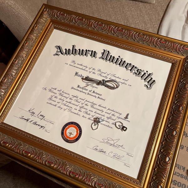 Handmade Diploma Frame for Diploma Size 8.5x11 - Black Mat, Burgundy W ...