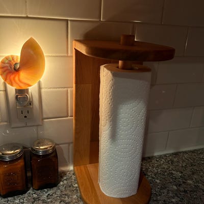 Wooden Paper Towel Holder, Free Standing or Wall Mounted Towel Rack ...