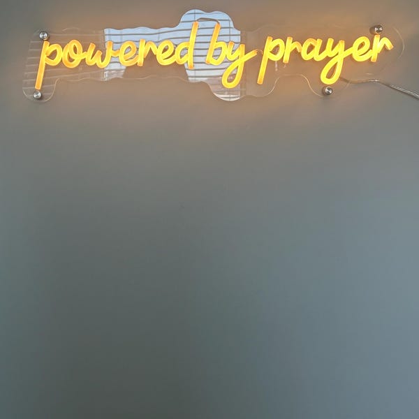 Powered by Prayer Neon Sign: Christian Home Decor - Etsy
