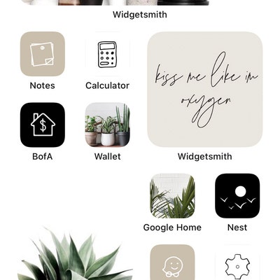 Minimalist Icon Theme Pack for iPhone IOS 14-15 App Covers Black, White ...