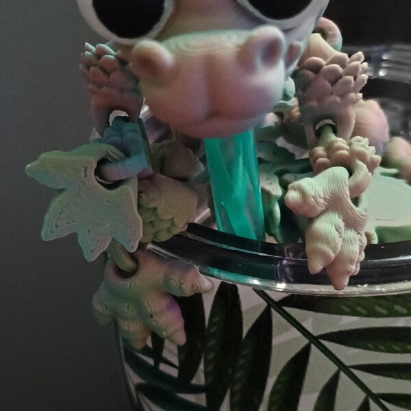 Mini Dragon Straw Topper: 3D Printed Fidget Toy for 10mm Straws - Etsy