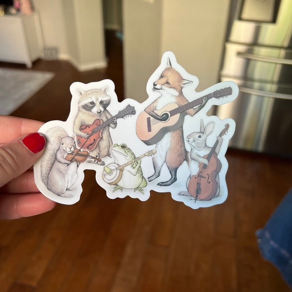 Bluegrass Vinyl Sticker Animal Band Bumper Sticker - Waterproof Water ...