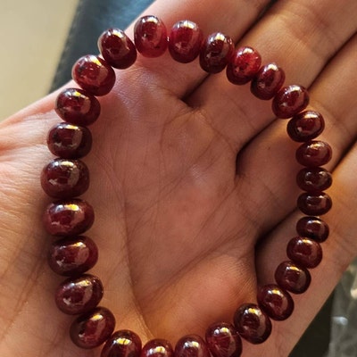 Natural Genuine Ruby Faceted Rondelle, 8-MM, Natural Ruby Beaded Beads ...