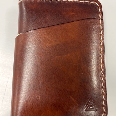 Stitchless Leather Wallet the Trek, Slim Card Holder, Minimalist Wallet ...