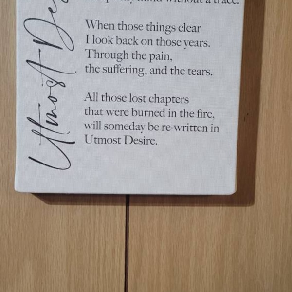 Custom Poem Canvas Print Sign Song Lyric Love Letter Inspirational ...