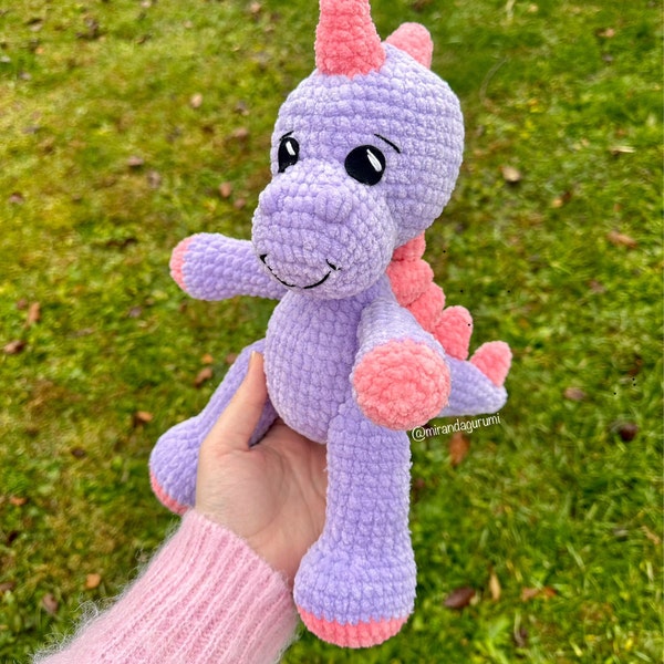 Dino Crochet Pattern, Dinosaur Amigurumi Pattern, Plush Bulky Yarn ...