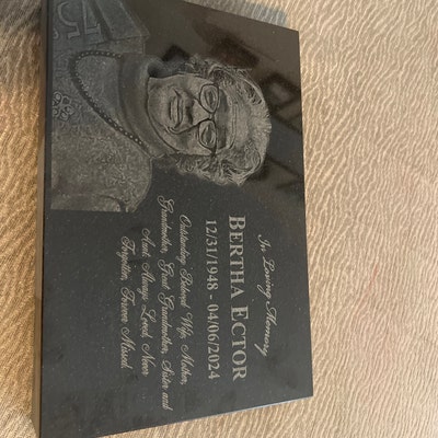 Custom Photo Laser Engraved Granite Headstone Cemetery Grave Marker ...