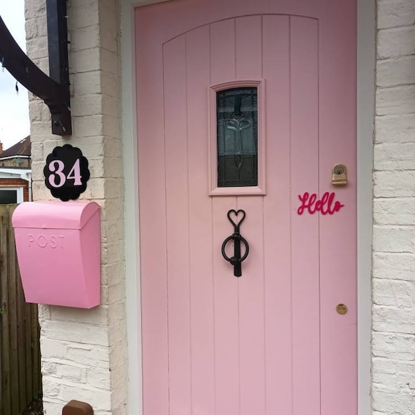 Black Scallop House Number Sign - Customise Number Colour - Etsy