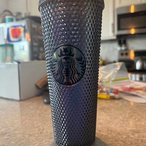 Studded Holographic Skeleton Tumbler/starbucks Skeleton Beverage Mug ...