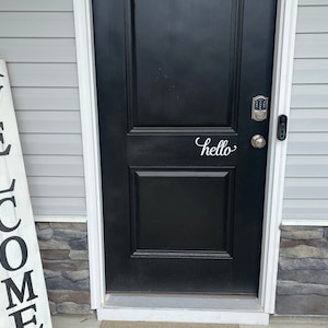 Front Door Decal, Personalized Decal, Custom Vinyl Lettering, Hello ...