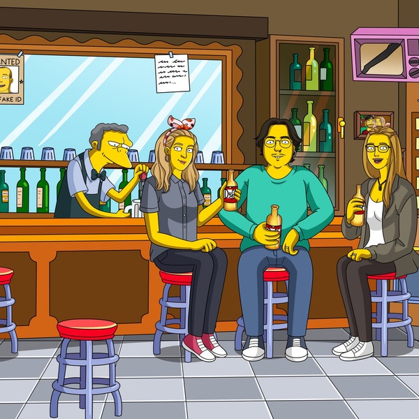 Simpson Couple Portrait, Cartoon Portrait, Yellow People Portrait ...