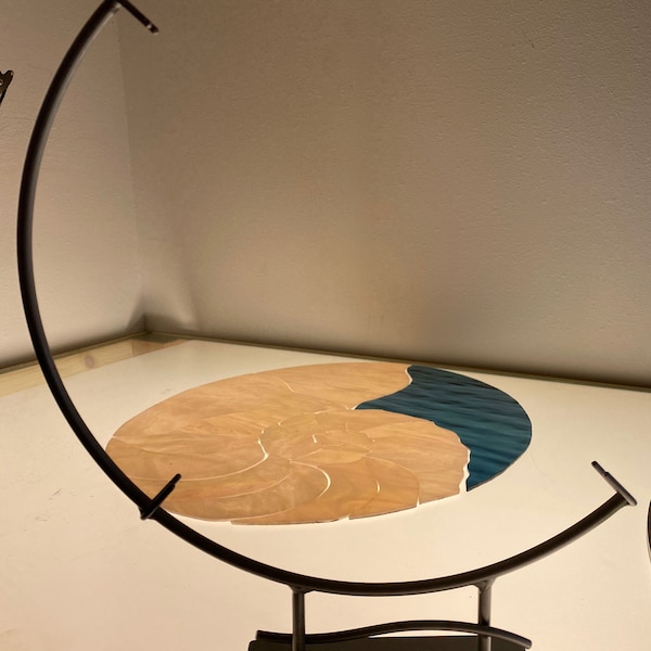 12" Round Glass Display Stand With Wave Design, for Fused Glass - Etsy