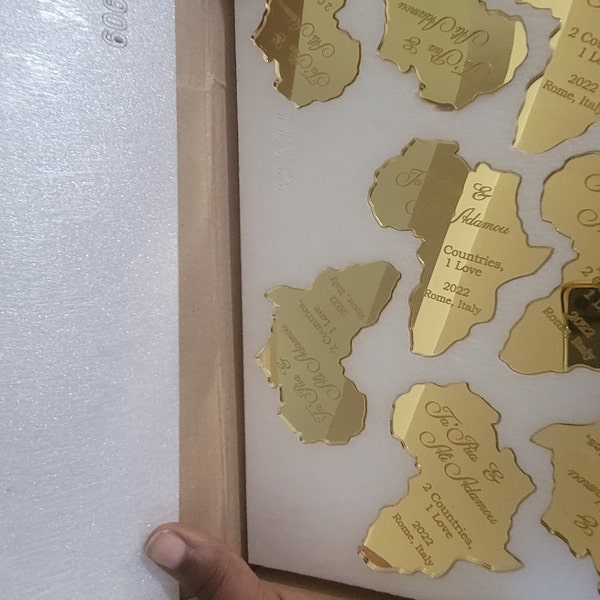 Personalized Country Shape Place Cards - Custom Africa Name Tags ...