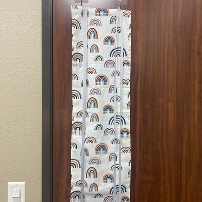 Classroom Door Window Curtain Shades of Blue Circles Boho Roll - Etsy