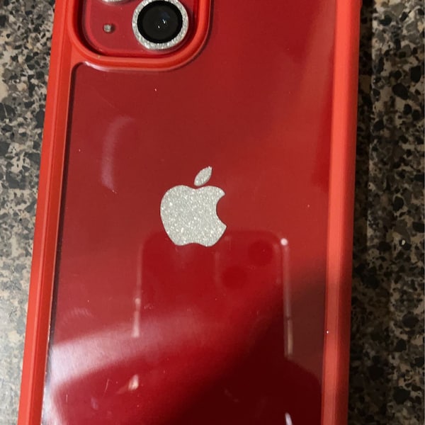 Custom Color and Glitter Sparkle Apple Logo Decal Sticker for Iphone ...