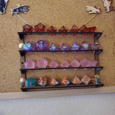 Wooden Wall Mounted Dice Holder and Display for Standard TTRPG Dice Set ...