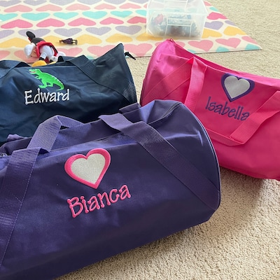 Girls Pink Duffle Bag Personalized Toddler Overnight Bags for Girls ...